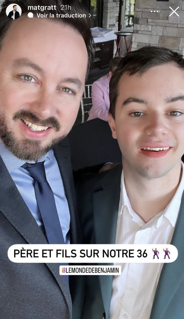 Benjamin Gratton partage une rare photo avec son père habillé sur son ...