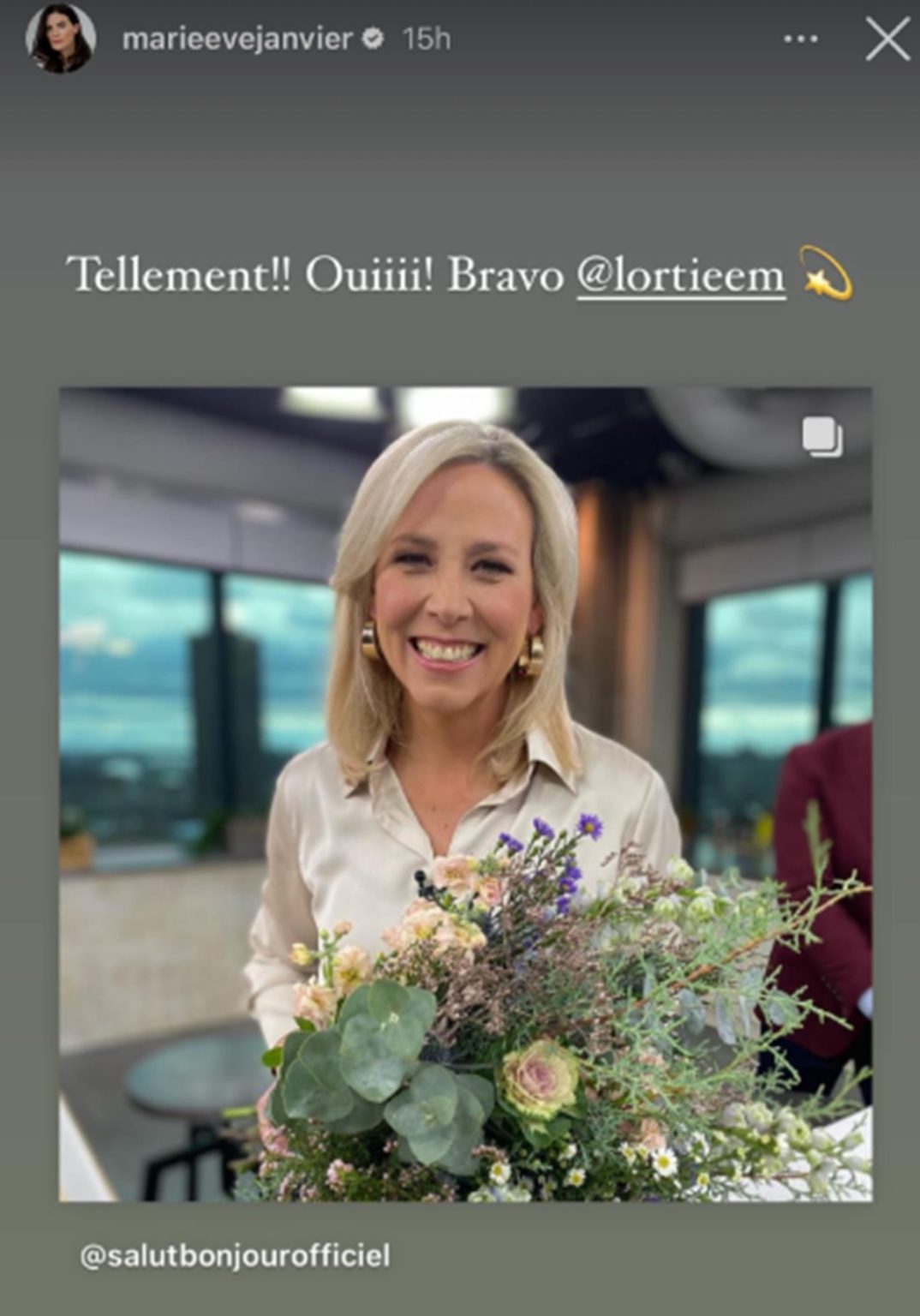 Marie-Ève Janvier sort et envoie un message direct à Ève-Marie Lortie ...