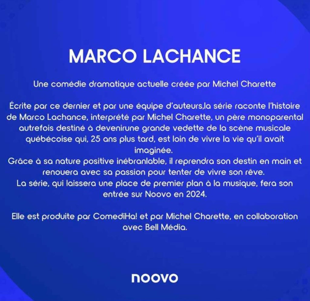 Après District 31, Michel Charette annonce son nouveau rôle vedette à ...