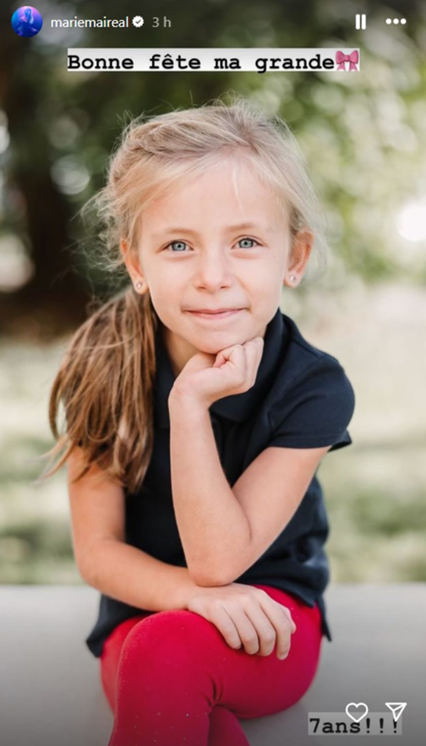 Marie-Mai partage une photo de Gisèle pour célébrer sa fête de 7 ans - Vedette Québec