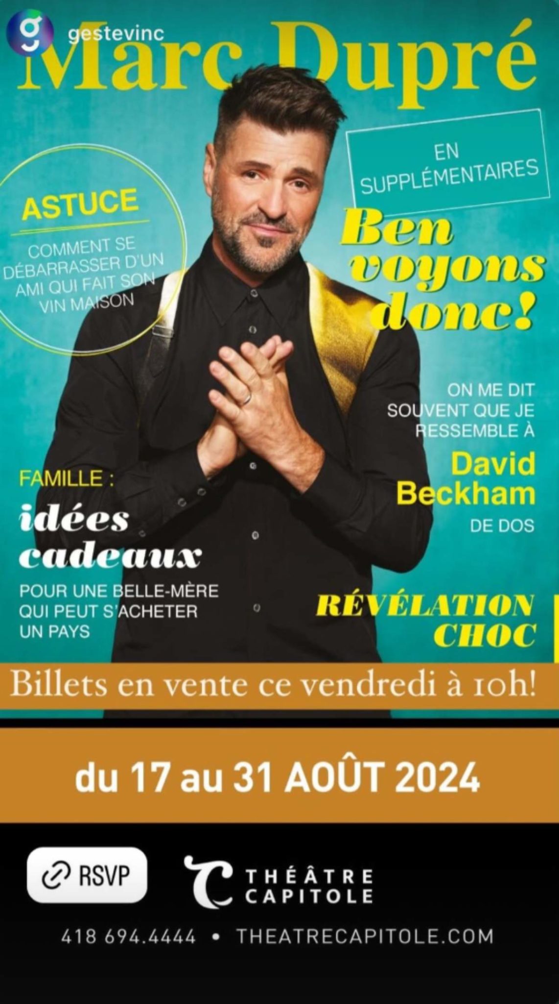 Grande nouvelle dans la vie de Marc Dupré - Vedette Québec