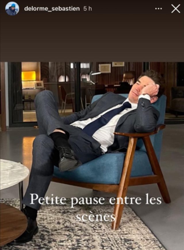 Sébastien Delorme partage une photo de sa pause pendant le tournage de ...