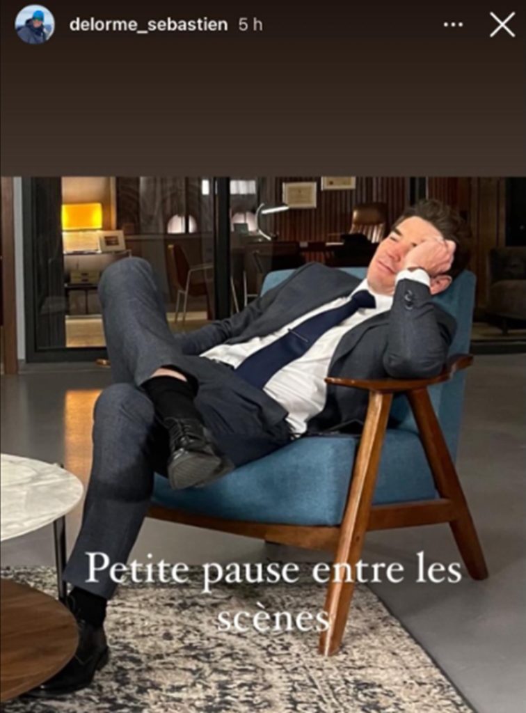 Sébastien Delorme partage une photo de sa pause pendant le tournage de ...
