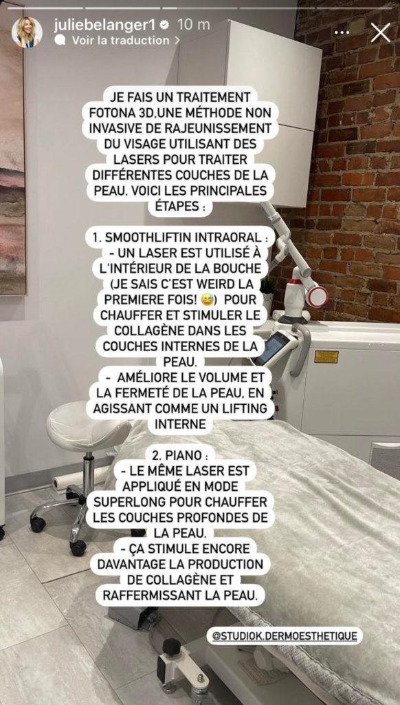 Julie Bélanger révèle avoir recours à des traitements de rajeunissement ...