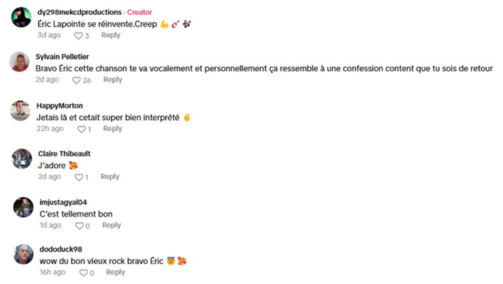 Éric Lapointe fait réagir après une prestation mitigée en concert ...