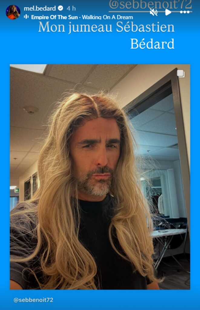 Sébastien Benoit pose avec la perruque de Mélissa Bédard et ça fait ...