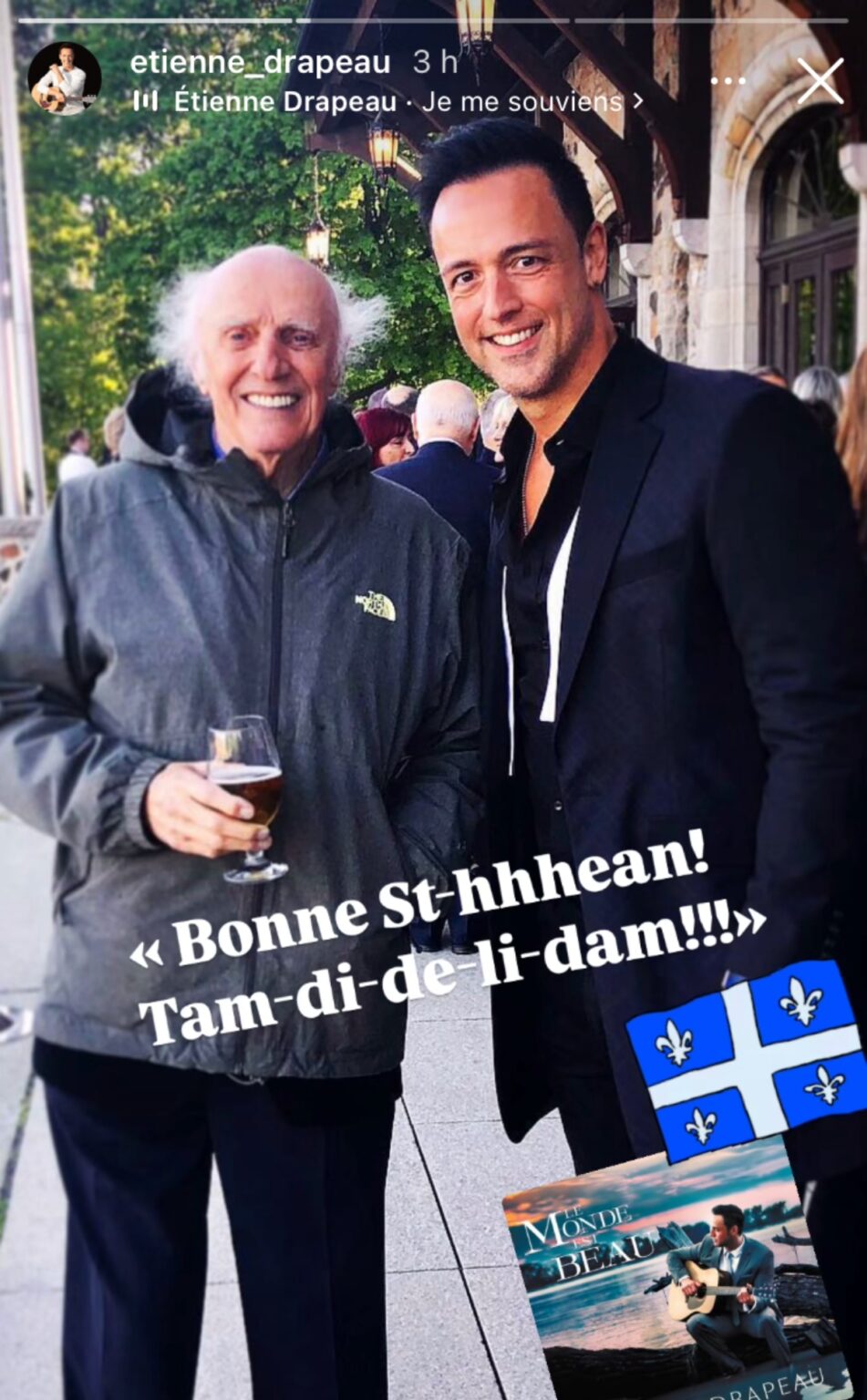 Le chanteur Etienne Drapeau publie une rare photo de Gilles Vigneault ...