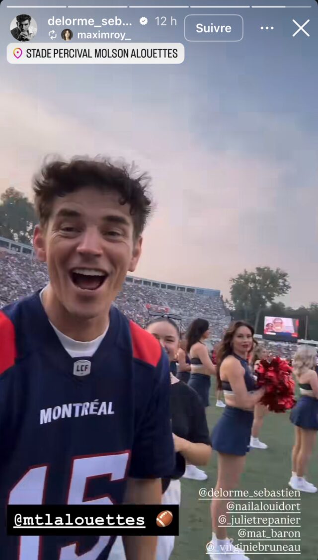 Sébastien Delorme et sa blonde célèbrent avec les comédiens d ...