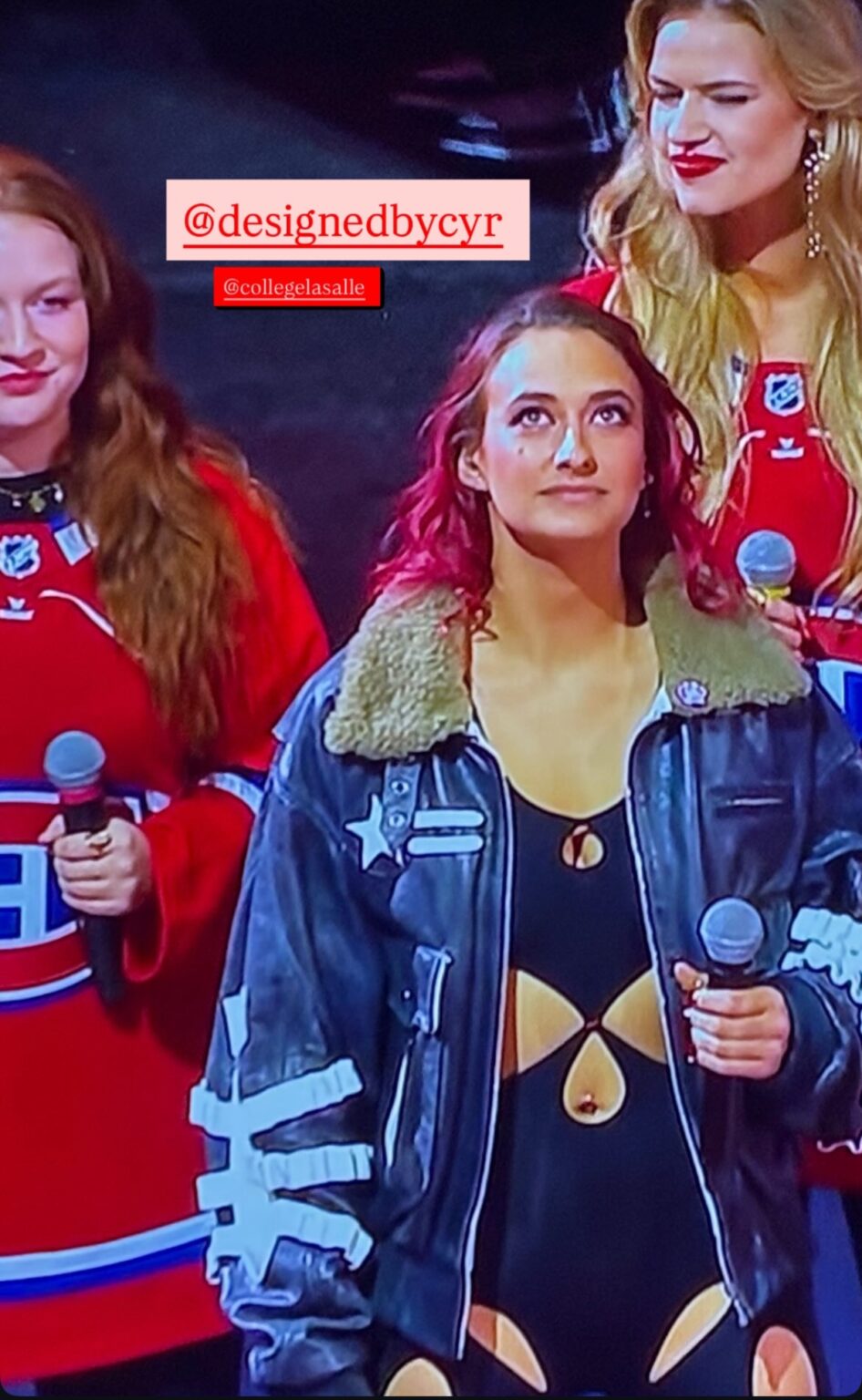 La chanteuse Éléonore Lagacé fait réagir avec sa tenue au Centre Bell ...